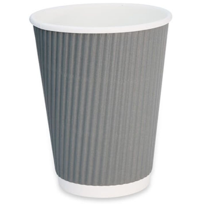 12oz Grey Signature Ripple Disposable Cups | Box Of 500 Takeaway Cups ...