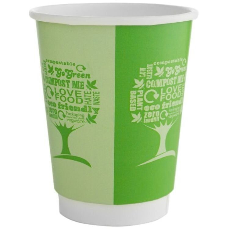 12oz Vegware Green Tree Double Wall Takeaway Cups | Pack Of 100 – Bulk ...