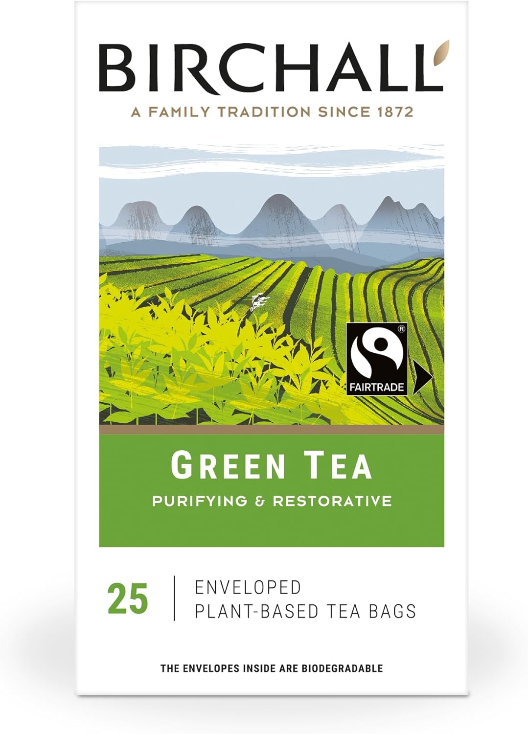 Birchalls Fairtrade Envelope Green Tea Bags | Box Of 25 | Bulk Coffee
