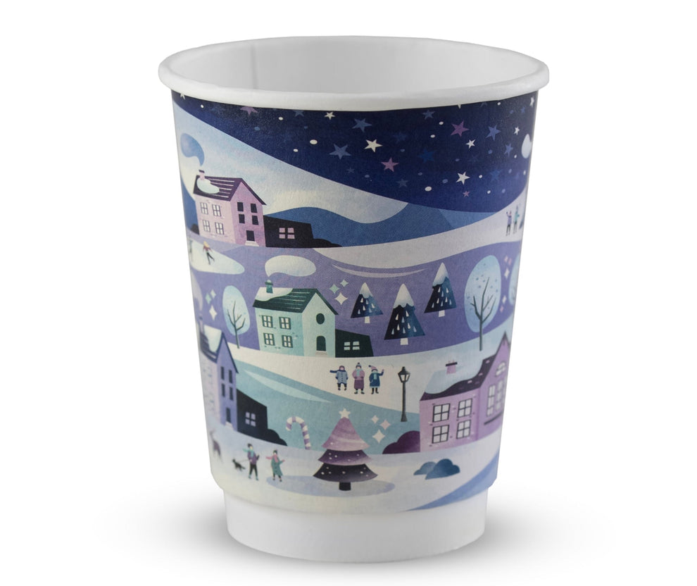 12oz Vegware Xmas Design Double Wall Takeaway Christmas Cups | 500 ...