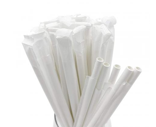 Wrapped White Paper Smoothie Biodegradable Drinking Straws – Bulk Coffee