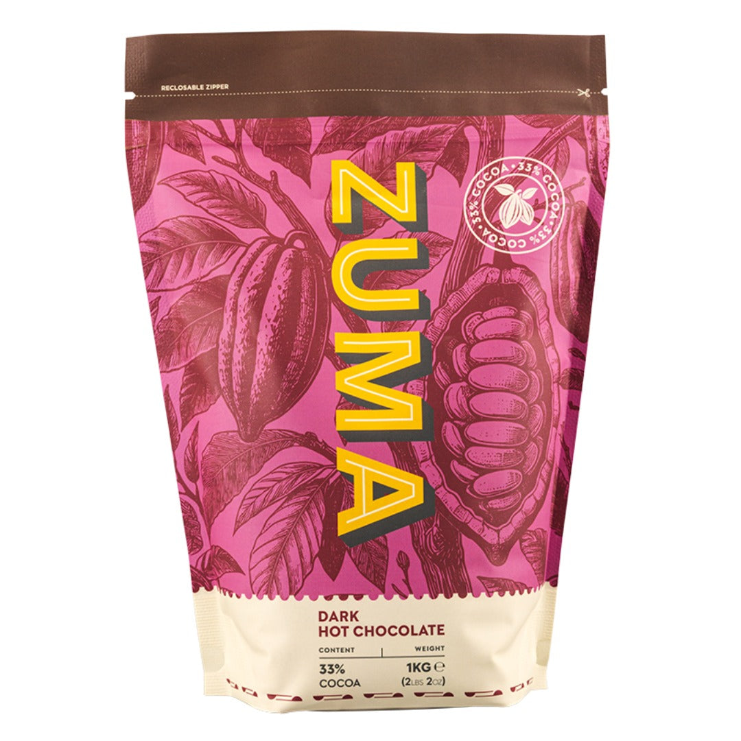 Zuma Dark Hot Chocolate Powder | 8 x 1kg Bags | Suitable for Vegans ...