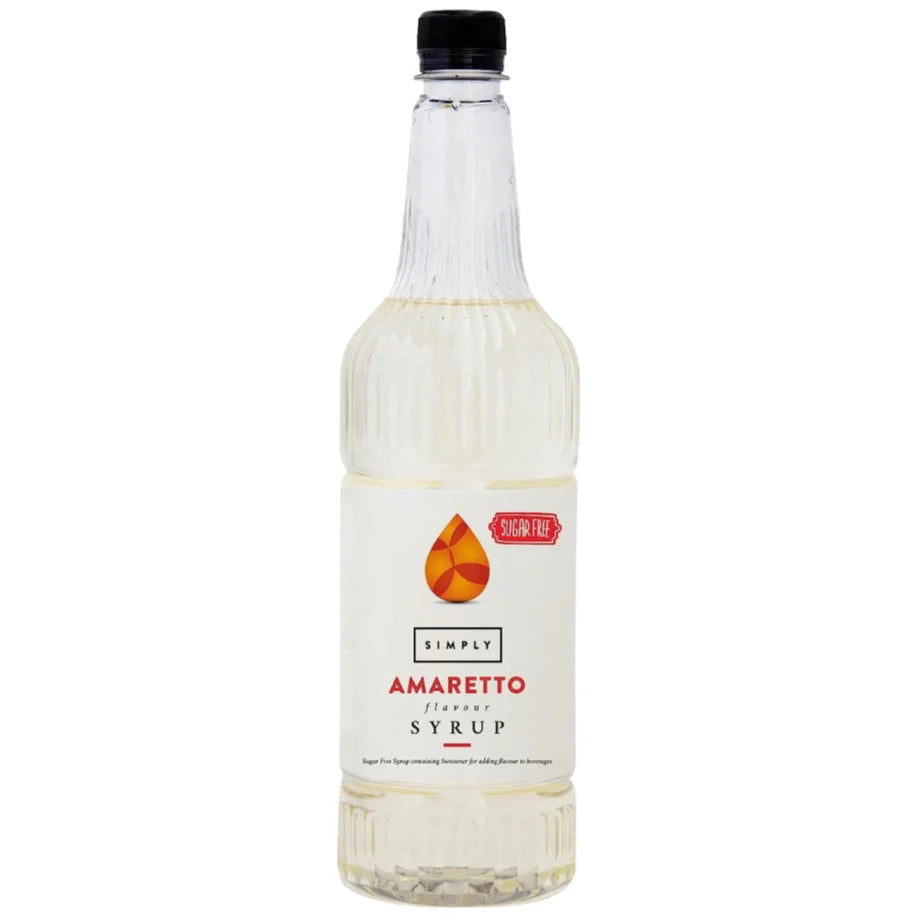 Simply Amaretto Sugar Free Syrup | 1 Litre Plastic Bottle – Bulk Coffee