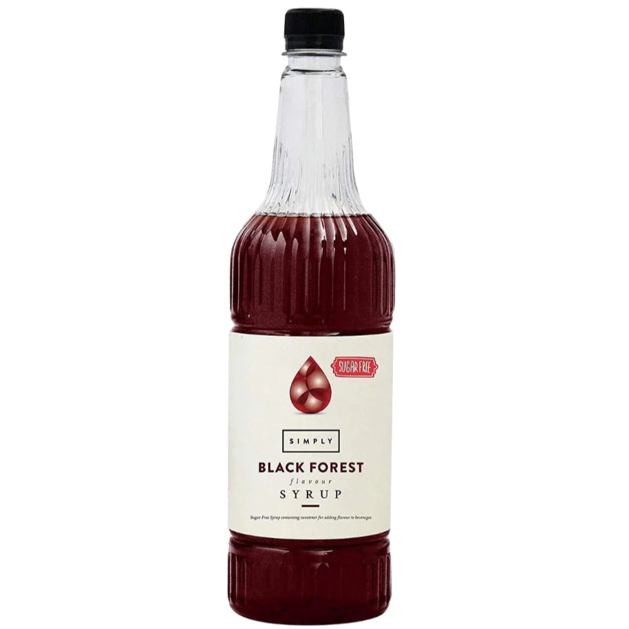 Simply Black Forest Sugar Free Syrup | 1 Litre Plastic Bottle – Bulk Coffee